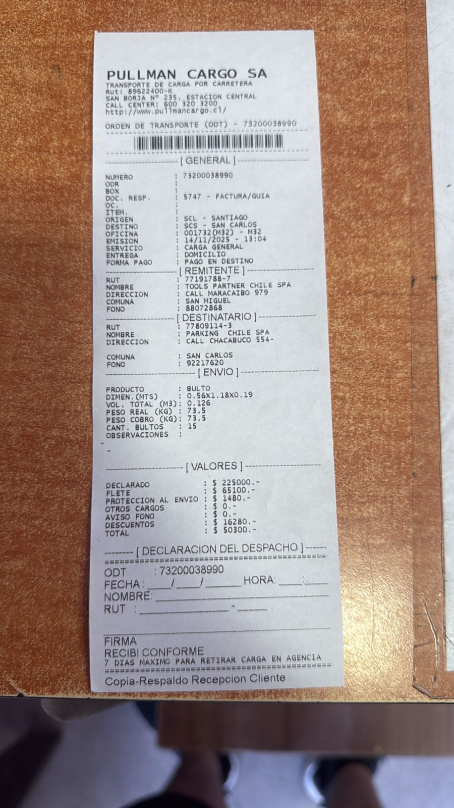 Pullman Cargo - Cobro Más Del Doble - No Resuelto | RECLAMOS.CL