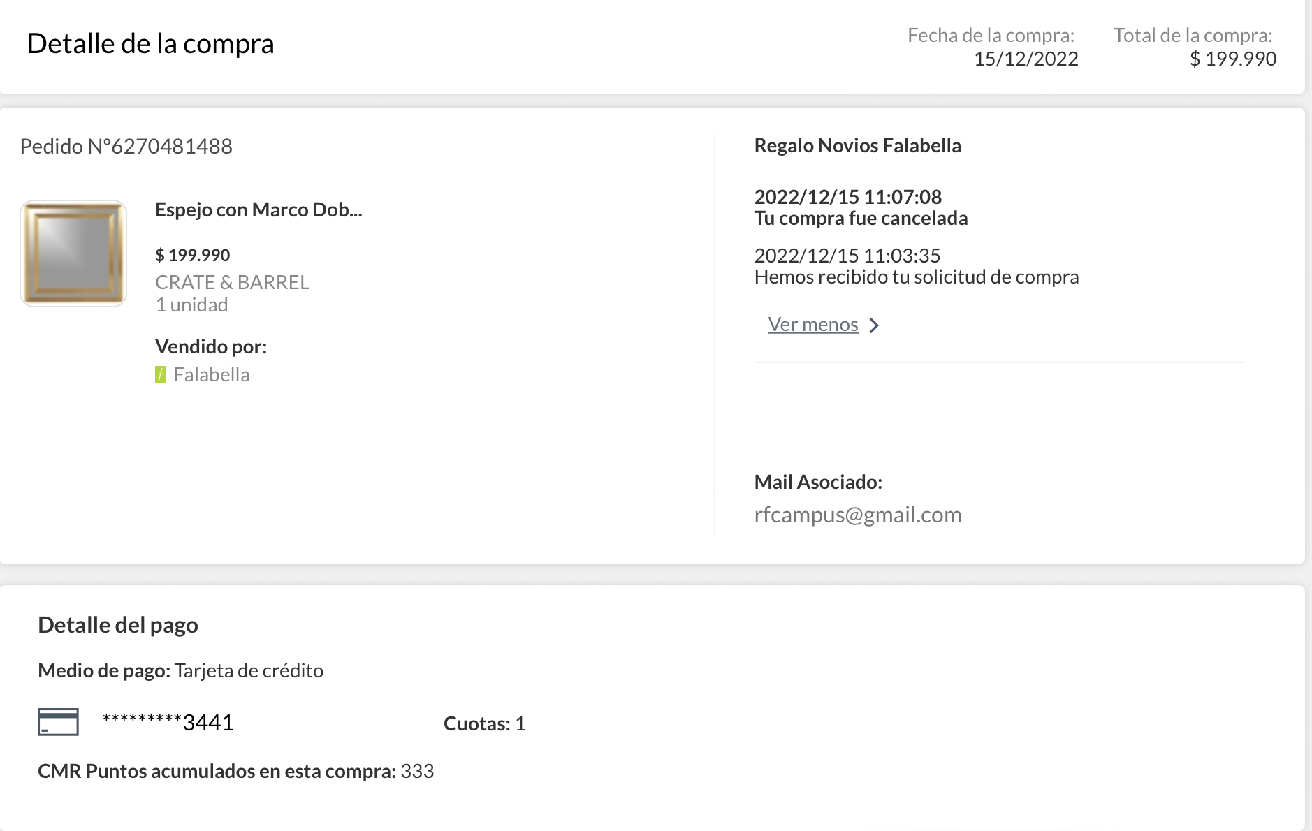 Falabella - Me Cobraron Una Compra Que Cancelaron - Mi Dinero Fue ...