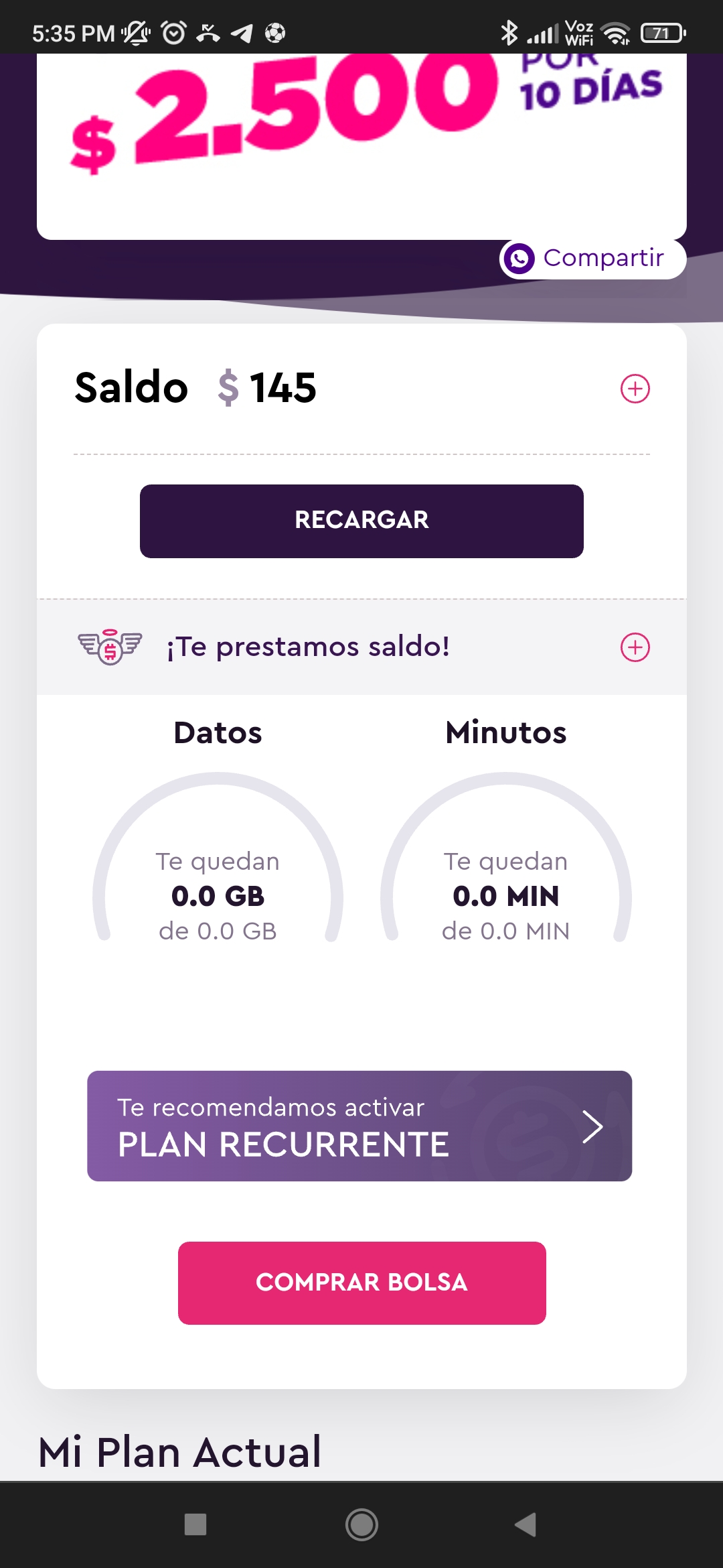 Wom - Recarga No Reflejada En El Portal Miwom - Sin Solución | RECLAMOS.CL