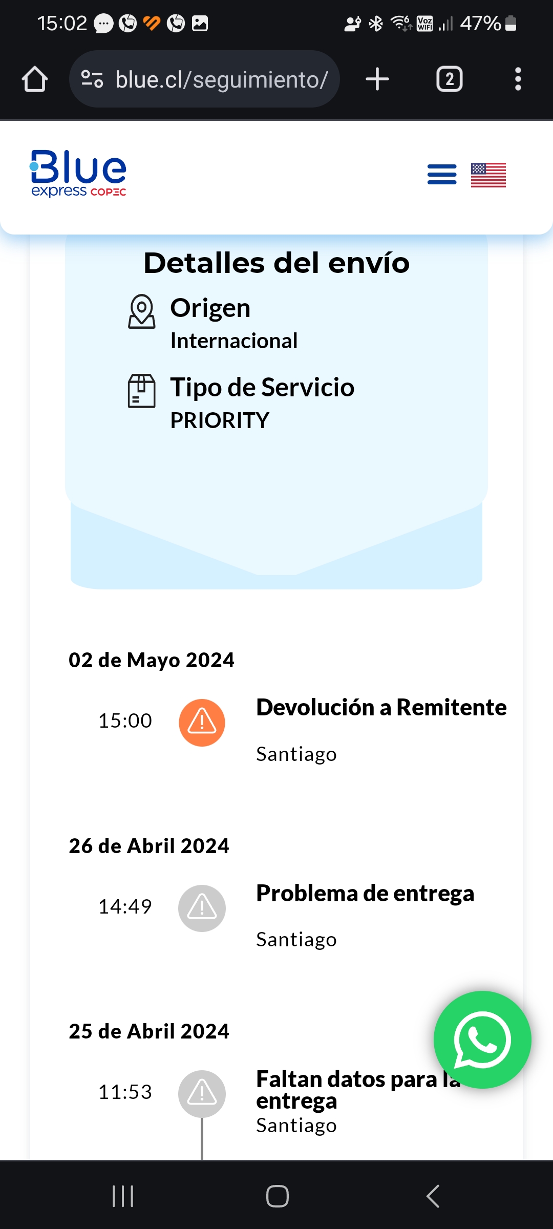 Blue Express - Problemas Con Envío - Solucionado | RECLAMOS.CL