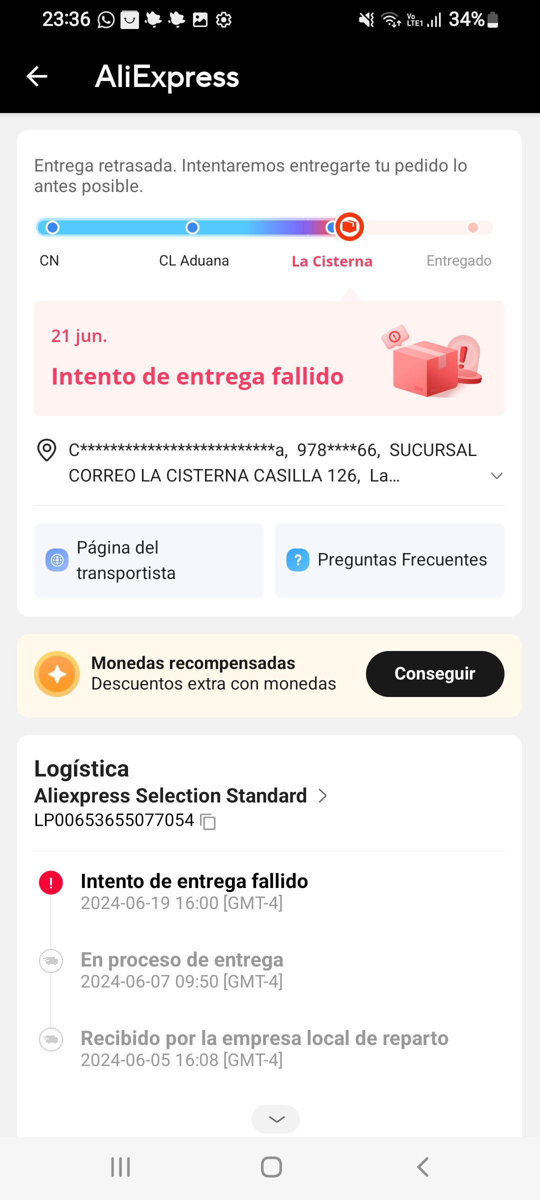 Blue Express - Devolucion De Paquete A Aliexpress - Ningun Resultado | RECLAMOS.CL