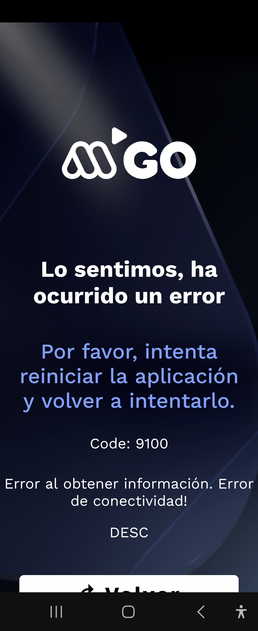 Mega Go - Error 9100 | RECLAMOS.CL