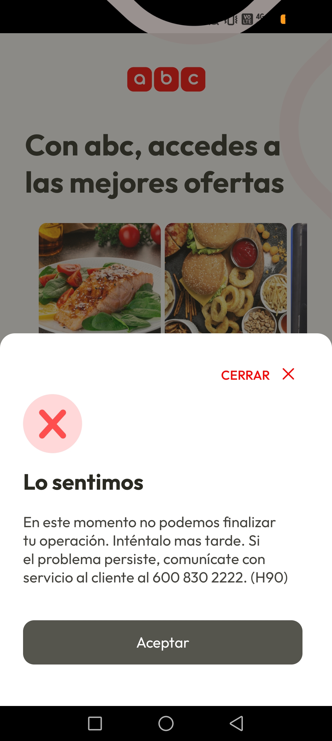 App Tarjeta Abc - Error En App | RECLAMOS.CL