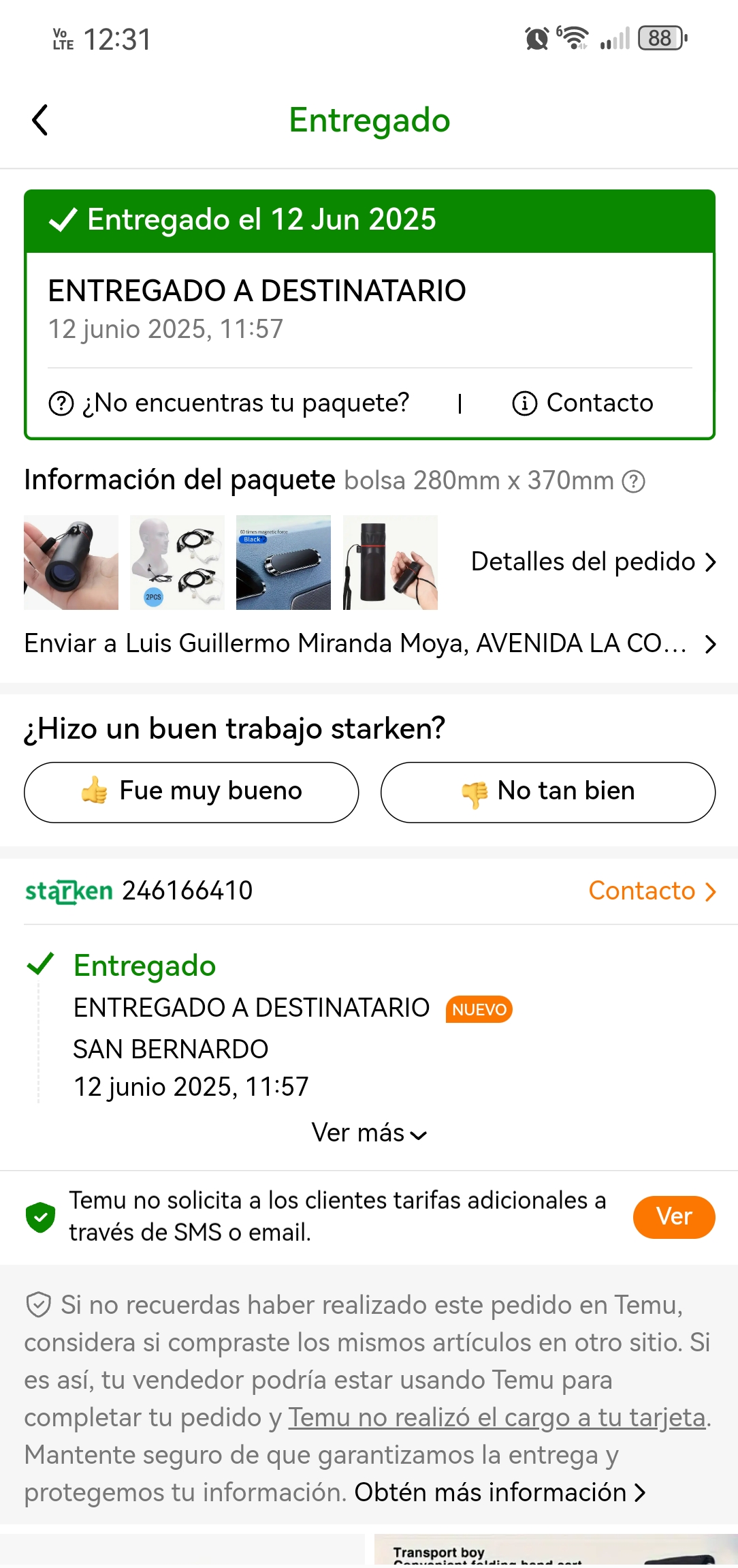 Starken - No Entrega Encomienda Enviada Por Temu - Su Reclamo Ya Fue ...